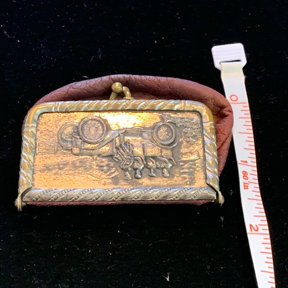 Bags | Antique Leather Advertising Compact Coin Purse | Poshmark